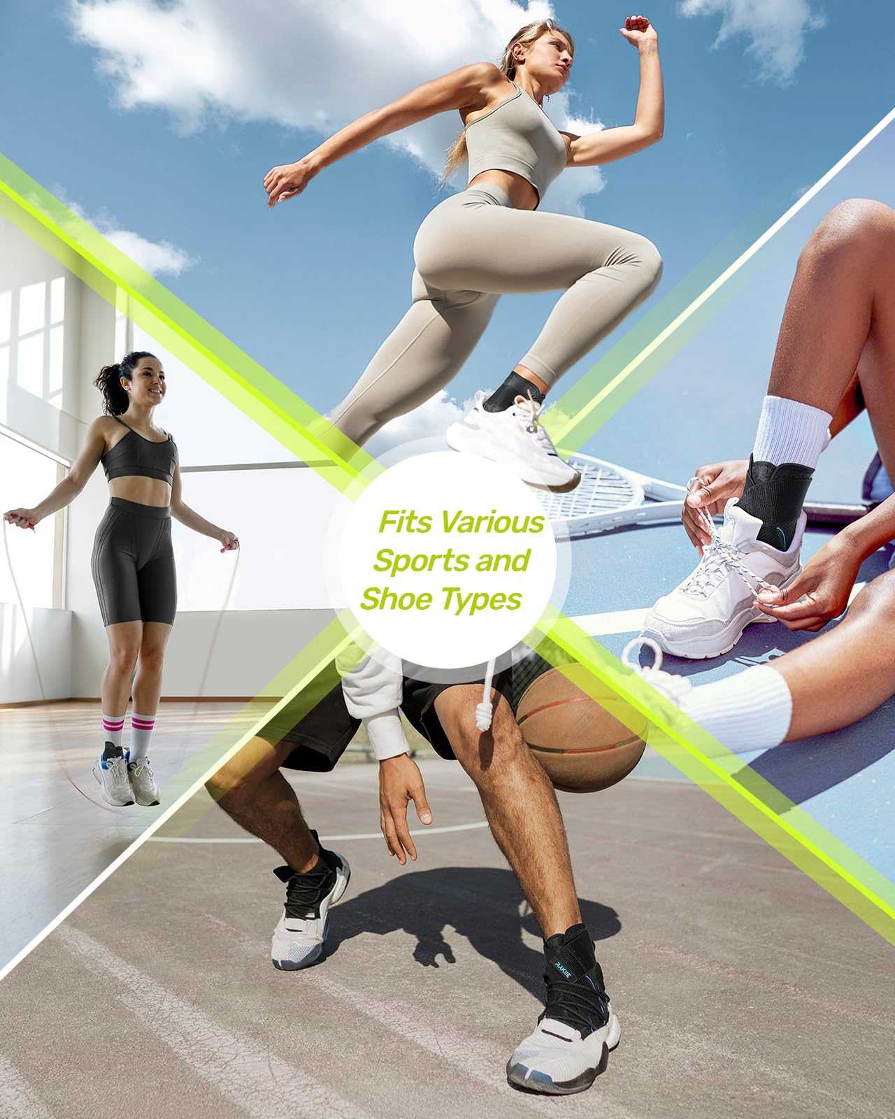 Ankle Brace for Women Men, Lace Up Ankle Brace with Reinforced Metal S ...