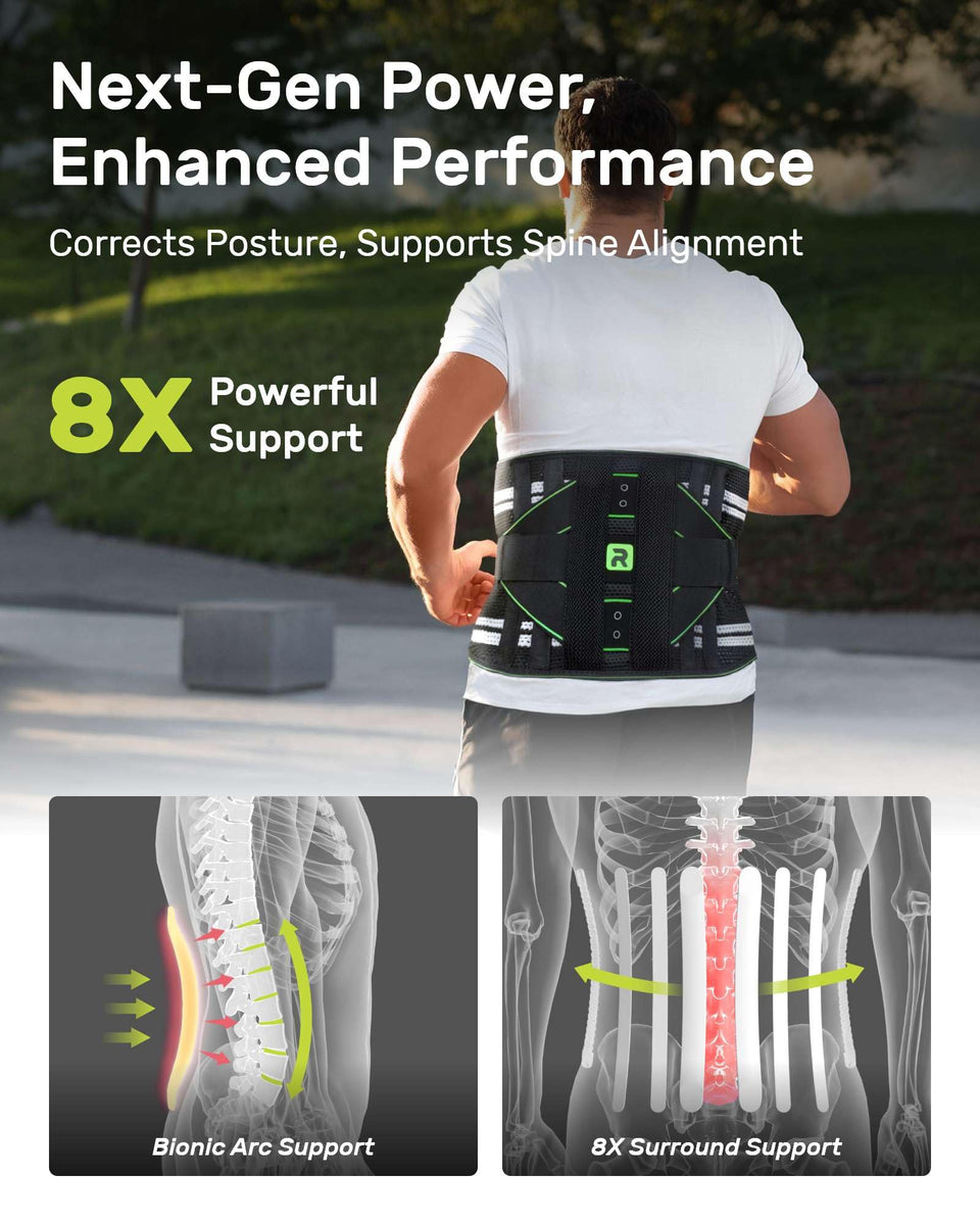 Back Brace for Lower Back Pain Relief, 8X Powerful Lumbar Support with ...