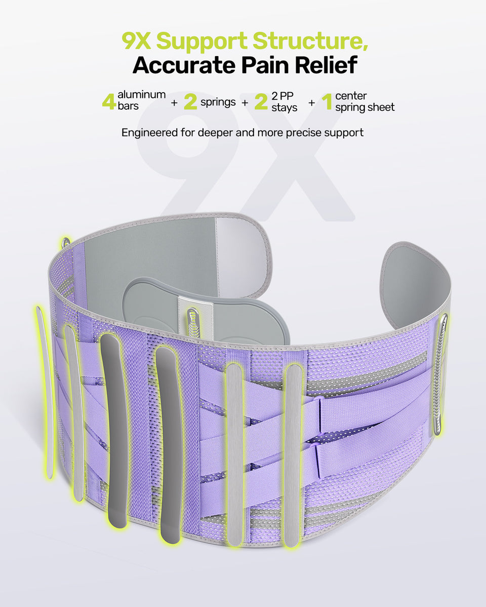 Rakiie Back Brace for Women, Ergonomic Adjustable Lumbar Support for P ...